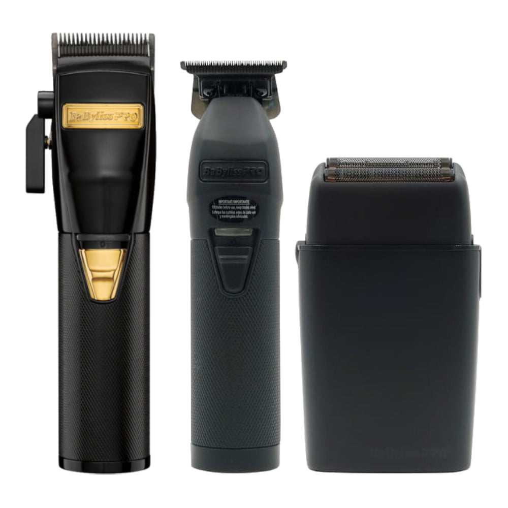 Babyliss Pro LimitedFX Matte Black Trimmer, Double-Foil Shaver, and Cl ...